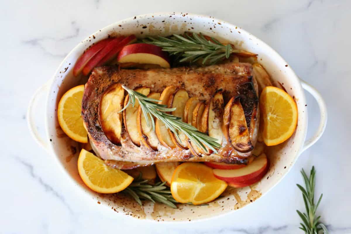 Roasted Apple Pork Loin with Honey and Rosemary | ChefsTemp