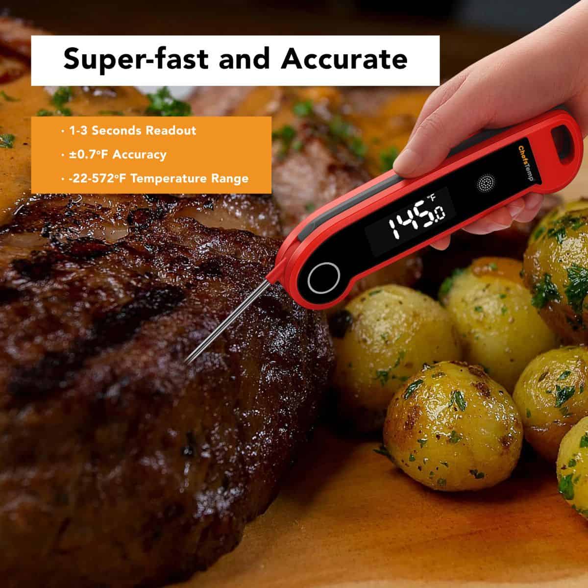 ChefsTemp X10 Lite Instant Read Meat Thermometer - ChefsTemp